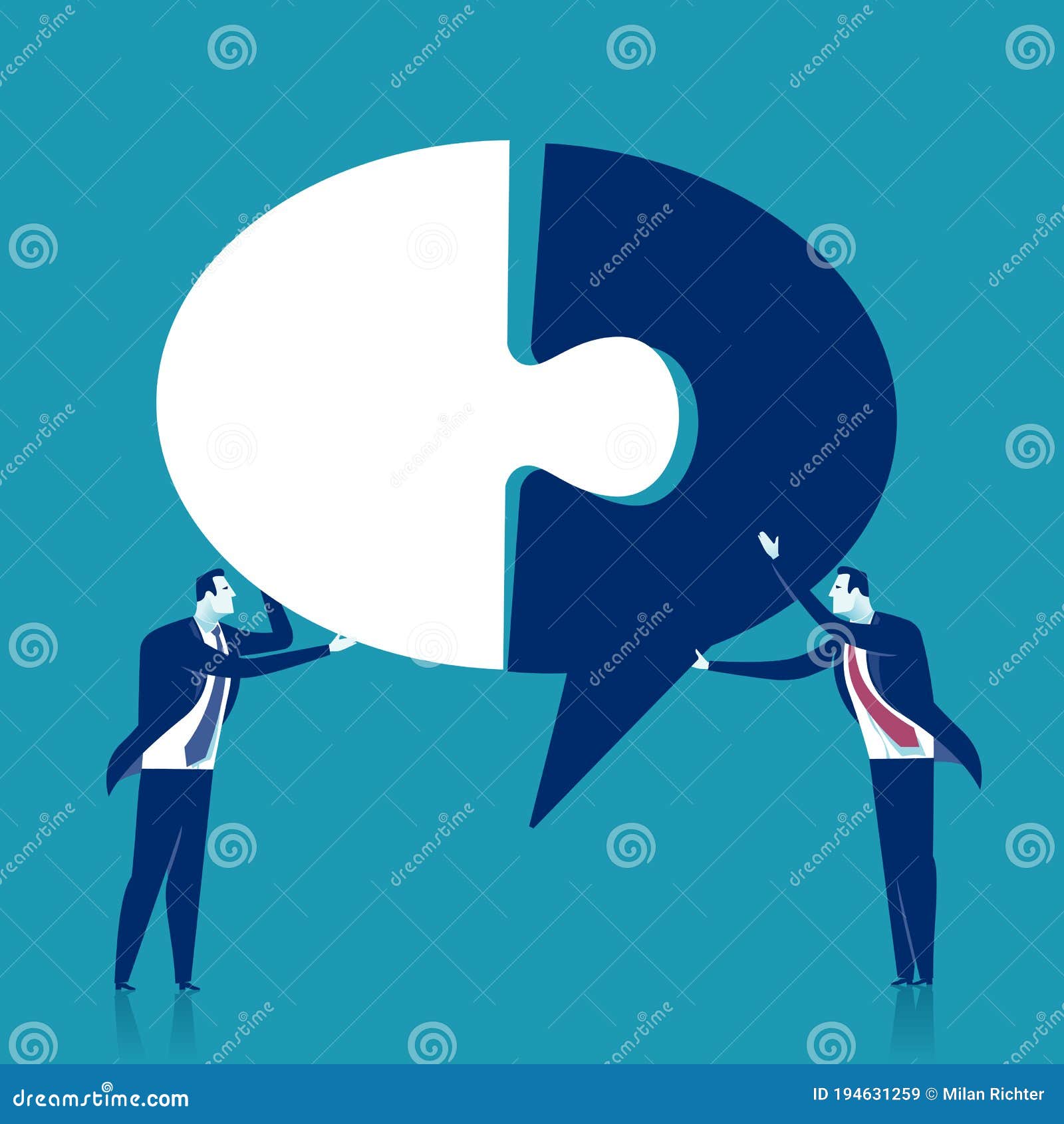 Creating Ideas - Cooperation. Two People, One Idea Stock Vector ...