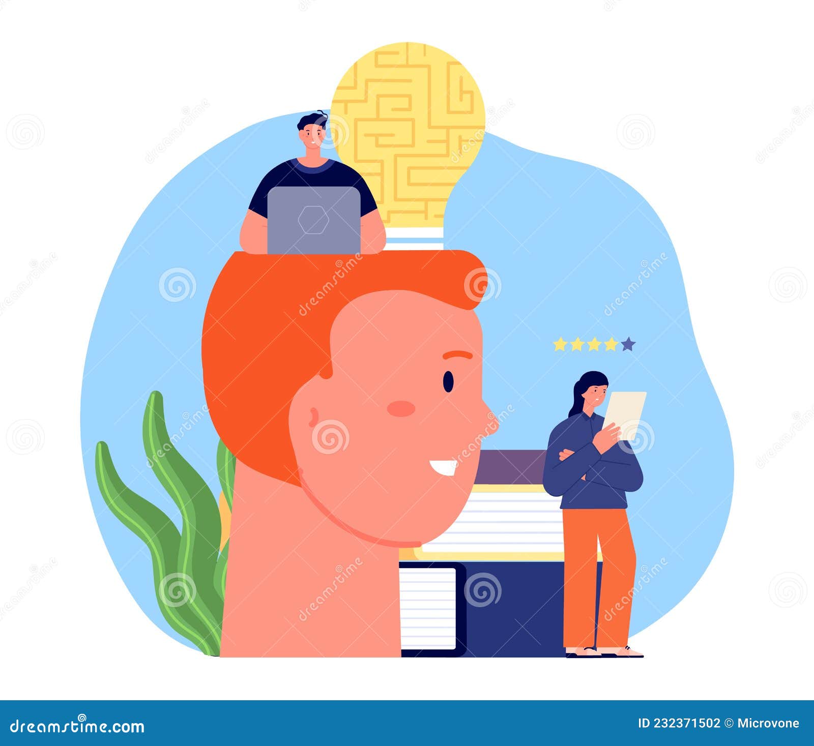 Thinking Man At Work. Hard Work With Brainstorming. Looking For ...