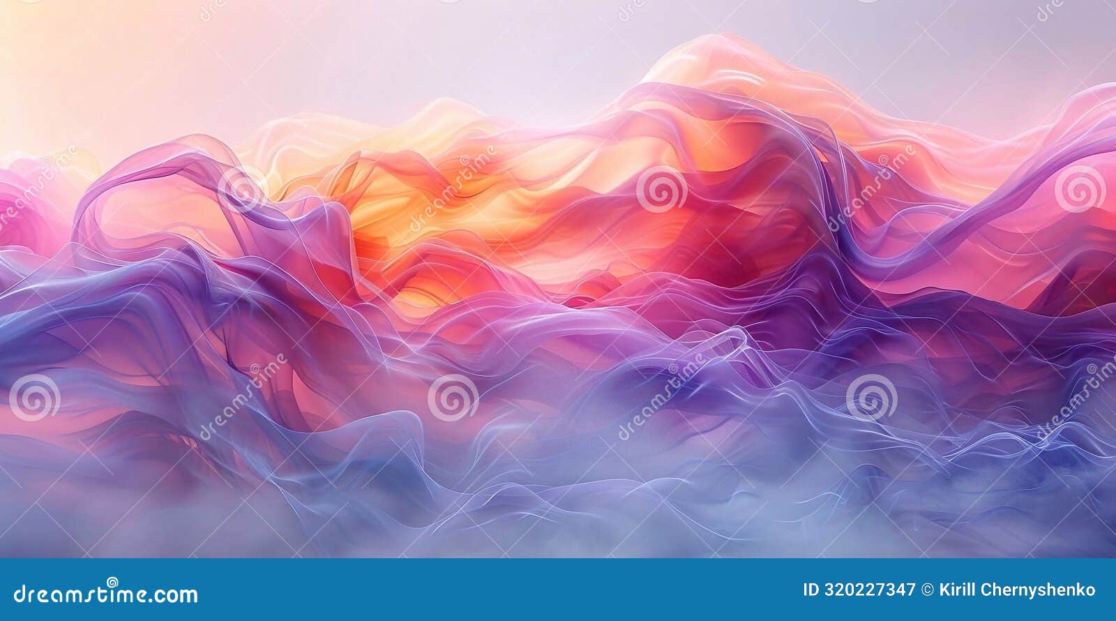 A Digital Art Composition Featuring an Abstract Landscape with Flowing ...
