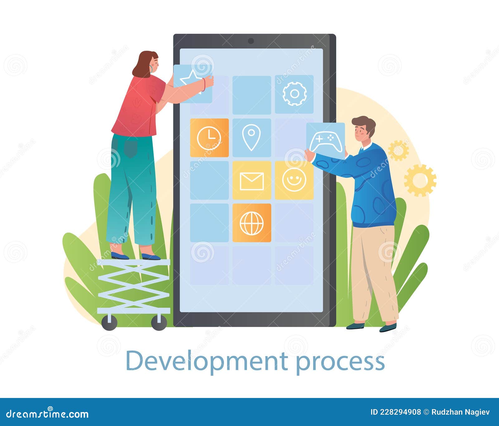 Man And Woman Programmers Working On Computer With Code On Screen ...