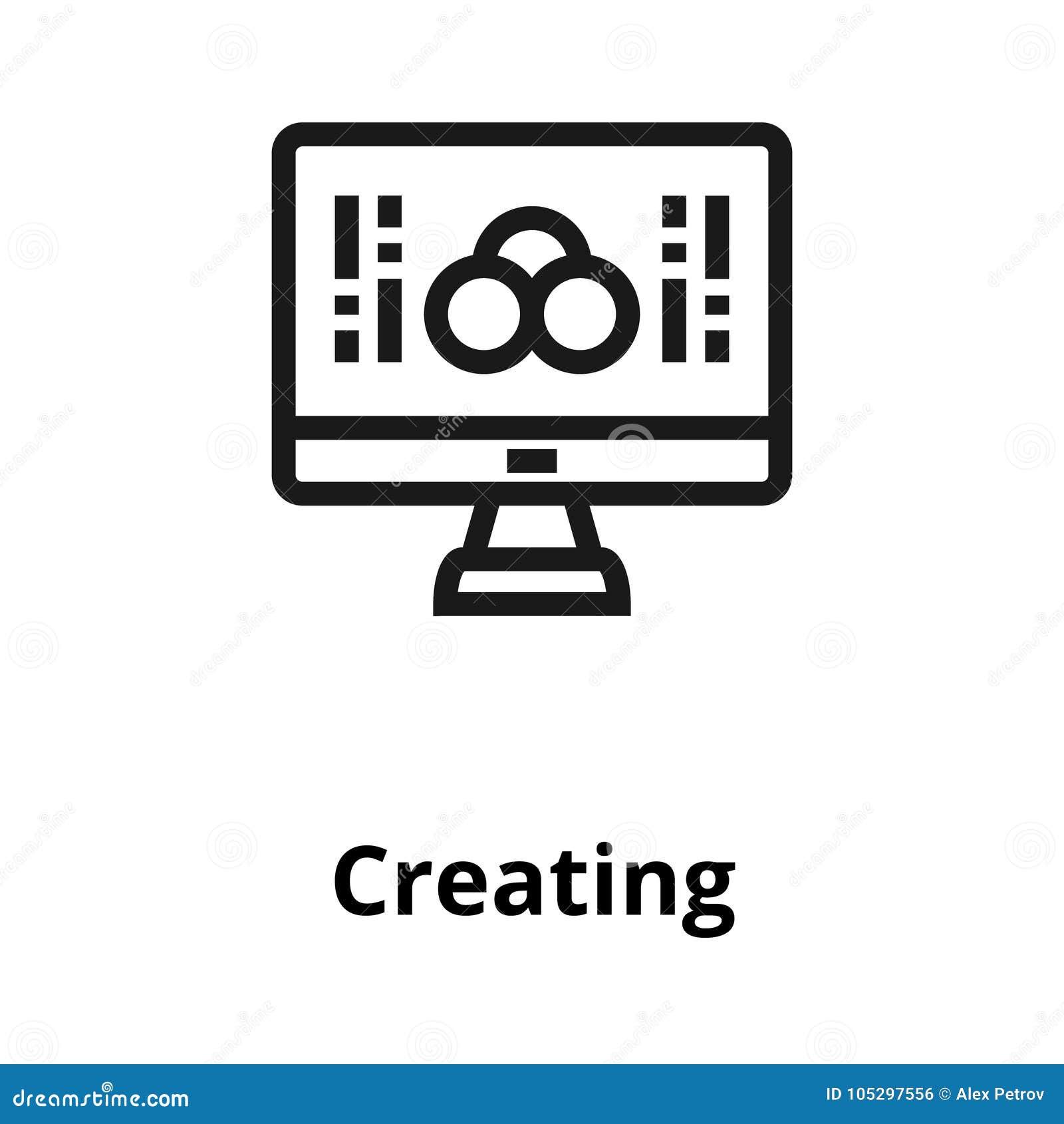 Creating thin line icon stock vector. Illustration of vector - 105297556