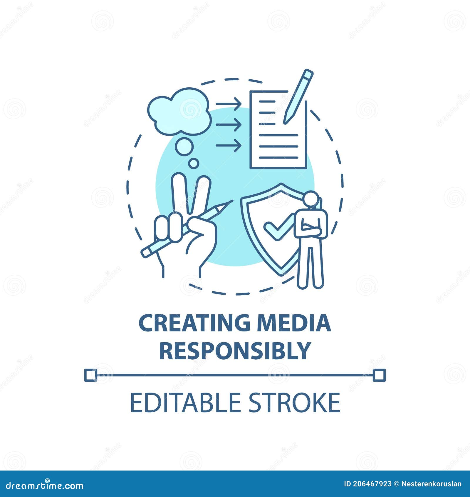 Creating Media Responsibility Concept Icon Stock Vector - Illustration ...