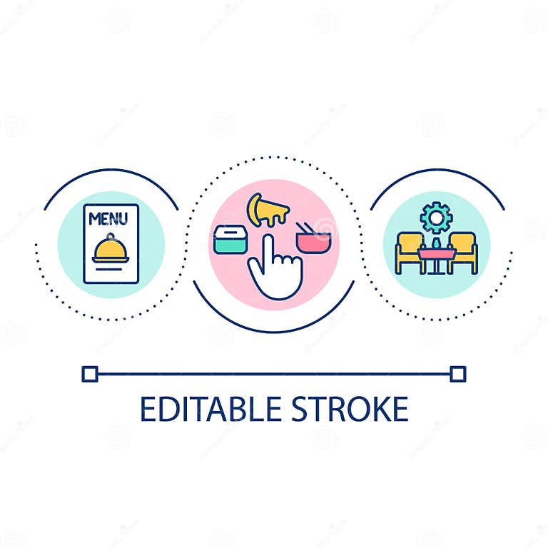 Creating Menu and Interior Design Loop Concept Icon Stock Vector ...