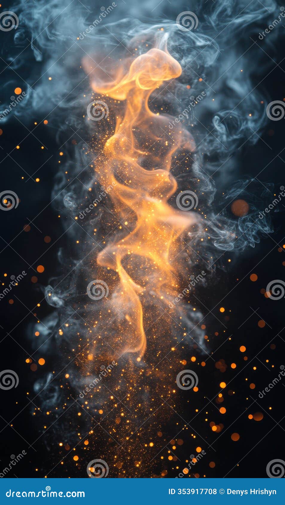 Creating Mesmerizing Patterns with Fire and Smoke in Dark Background ...