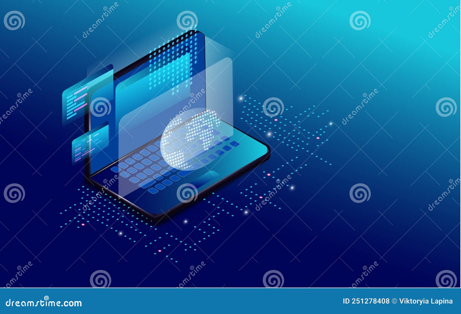 Creating a Mobile Interface on a Laptop Screen. Placement of Planet ...