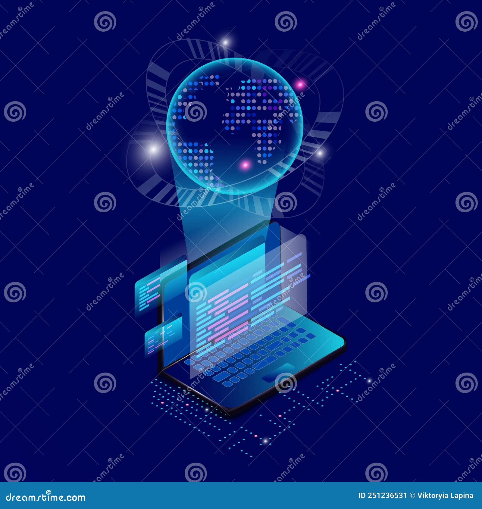 Creating a Mobile Interface on a Laptop Screen. Placement of Planet ...