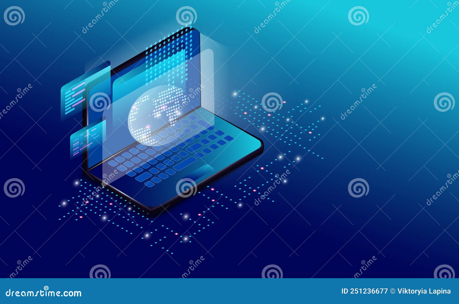 Creating a Mobile Interface on a Laptop Screen. Placement of Planet ...