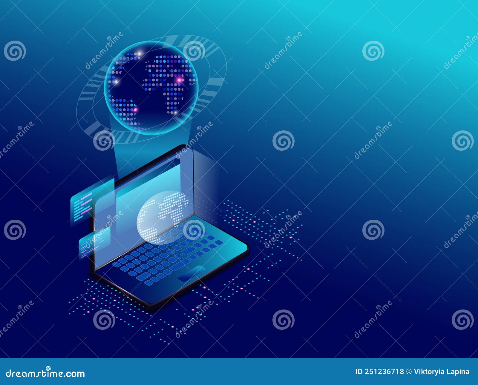 Creating a Mobile Interface on a Laptop Screen. Placement of Planet ...