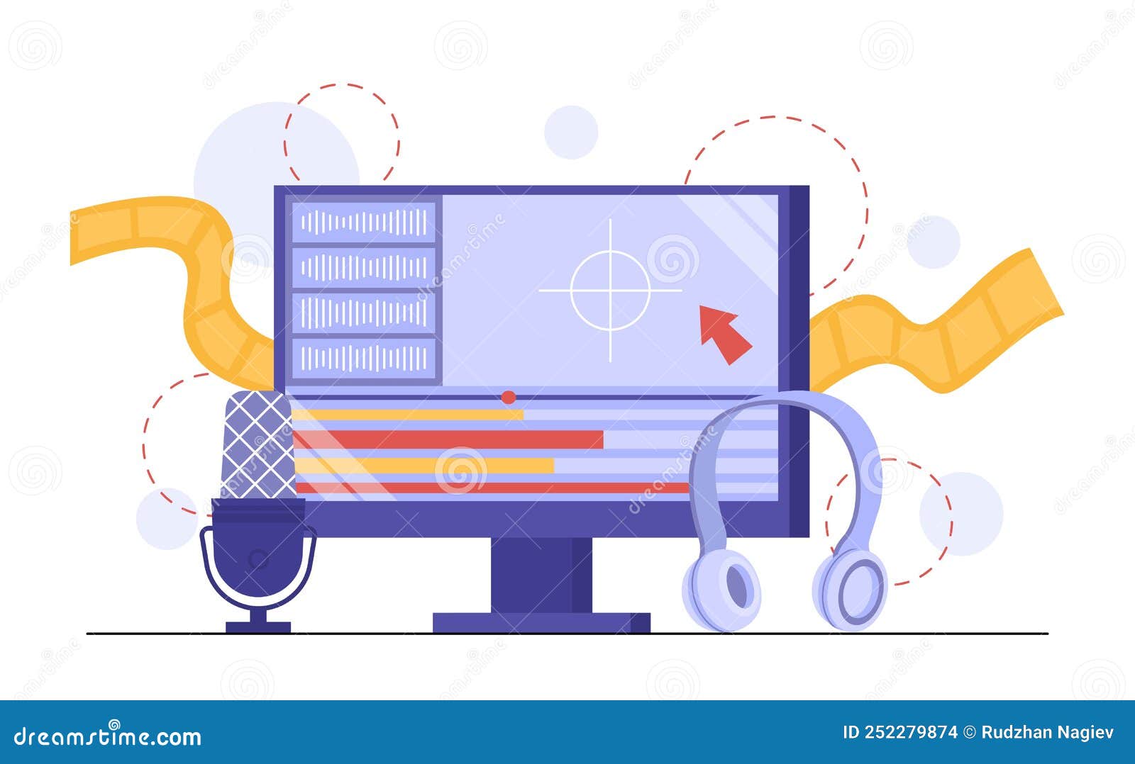 Creating Motion Graphic Content Stock Vector - Illustration of landing ...