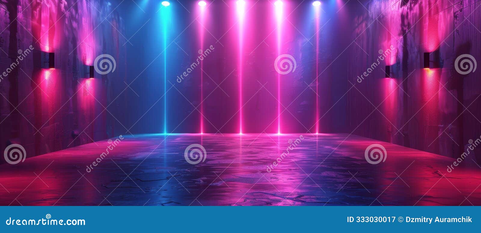Creating a Neon Scene with Beams Stock Image - Image of show, cinema ...