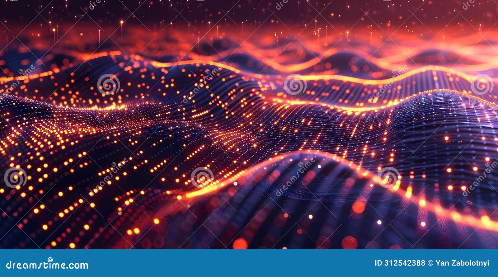 Creating A Network Connection Structure Abstract D Rendering Of Digital Particles With Binary