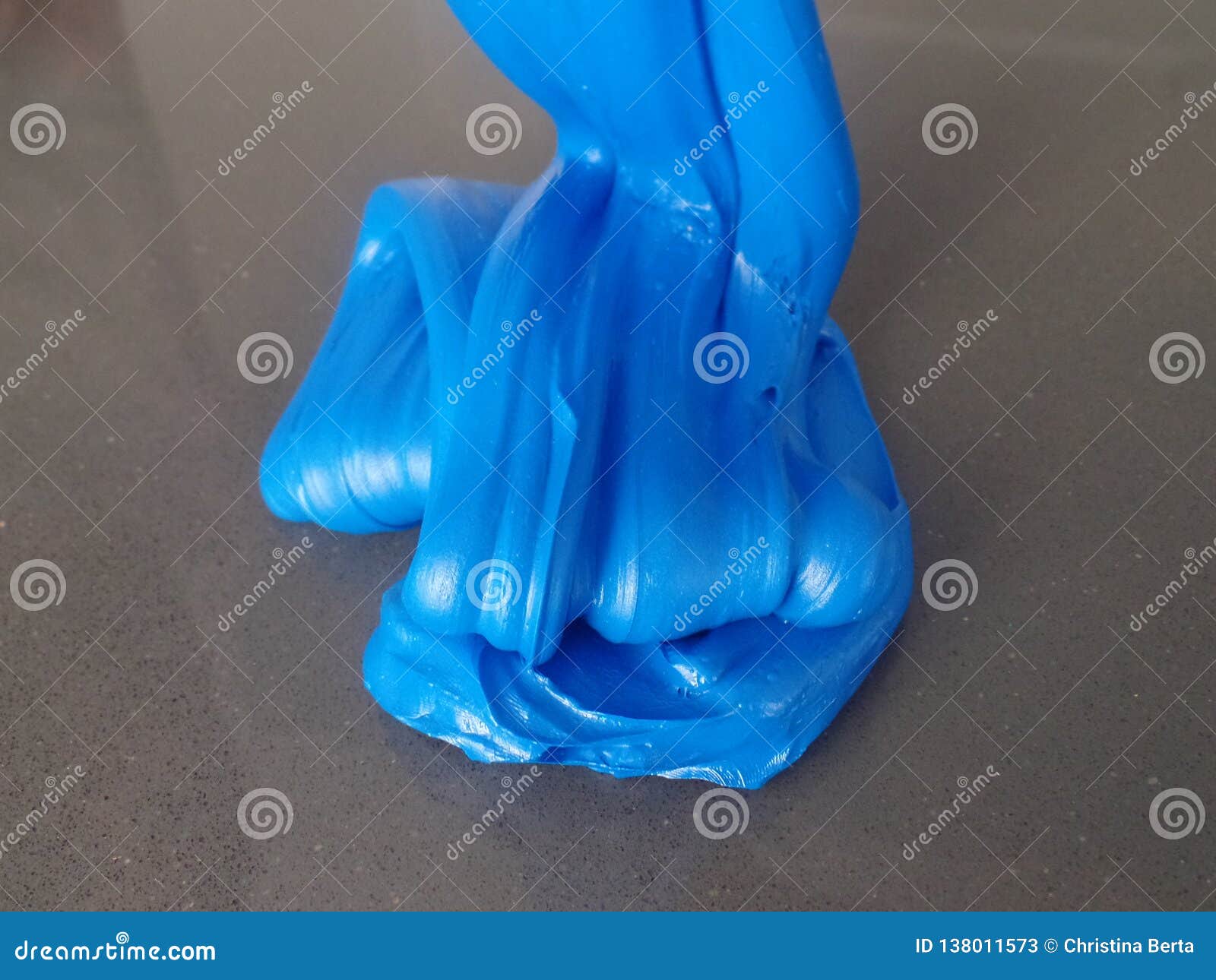 Creating Patterns with Blue Slime Stock Image - Image of poke, blue ...