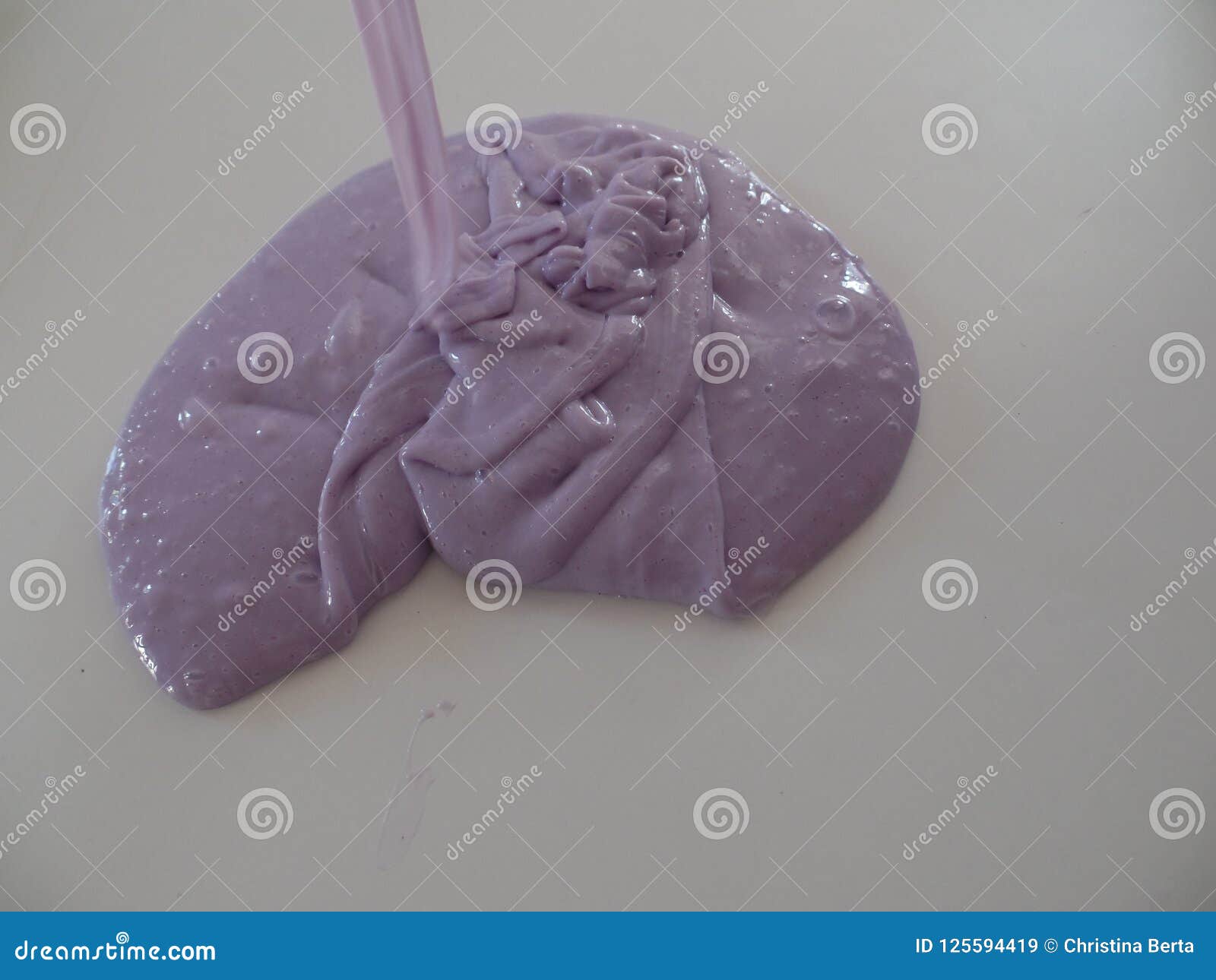 Creating Patterns Out of Lilac Coloured Glossy Slime Stock Image ...