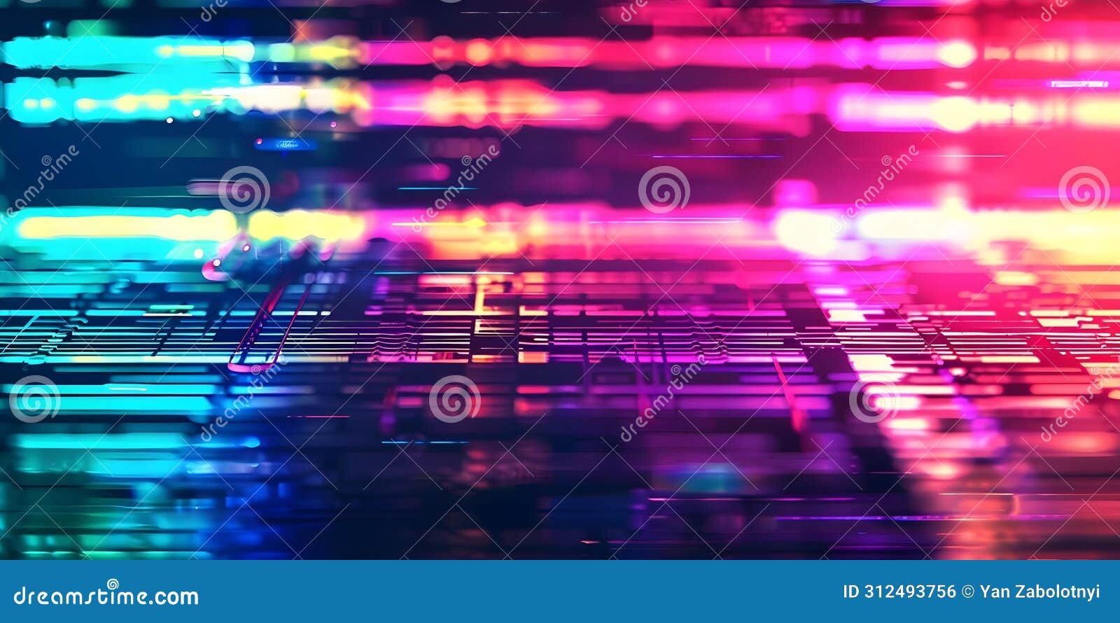 Retro VHS Scanlines On TV Screen With Pixel Glitch Damage Background ...