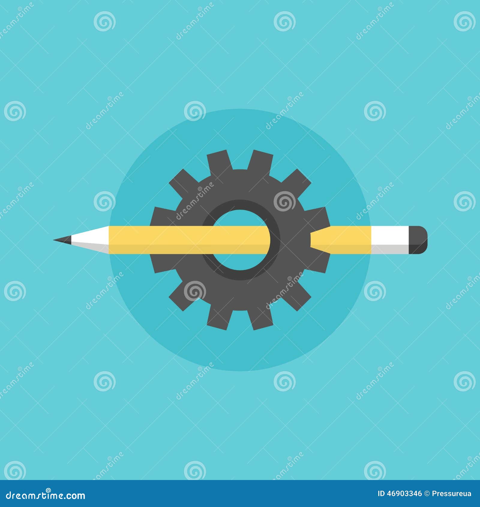 Creating Process Flat Icon Illustration Stock Illustration ...