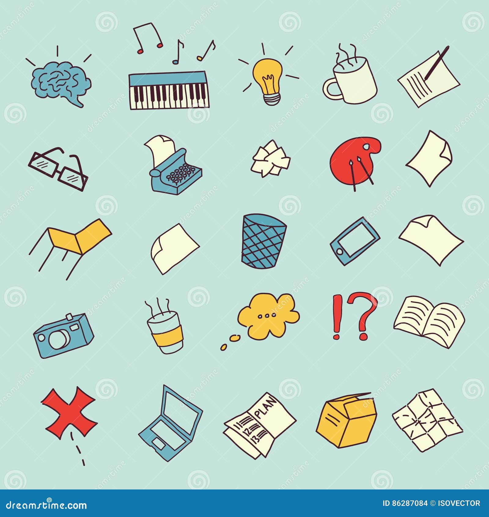 Creating process icon set stock vector. Illustration of icon - 86287084