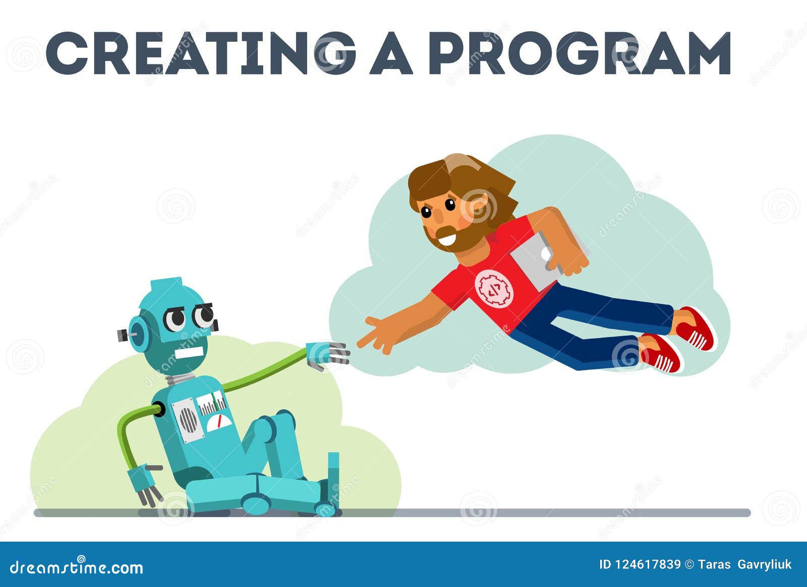 Creating a program stock vector. Illustration of analysis - 124617839