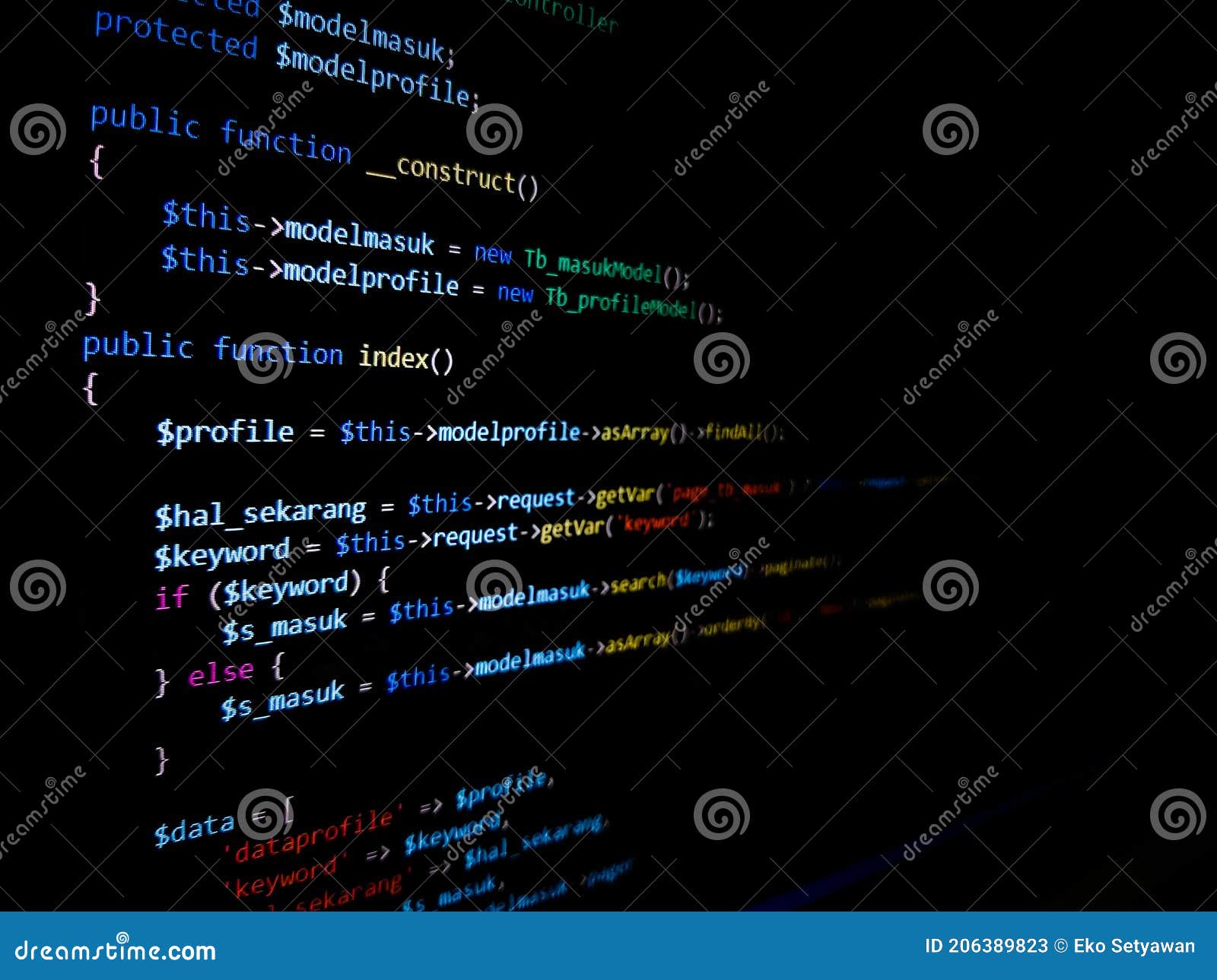 Creating a Program Using PHP Programming Language Stock Image - Image ...