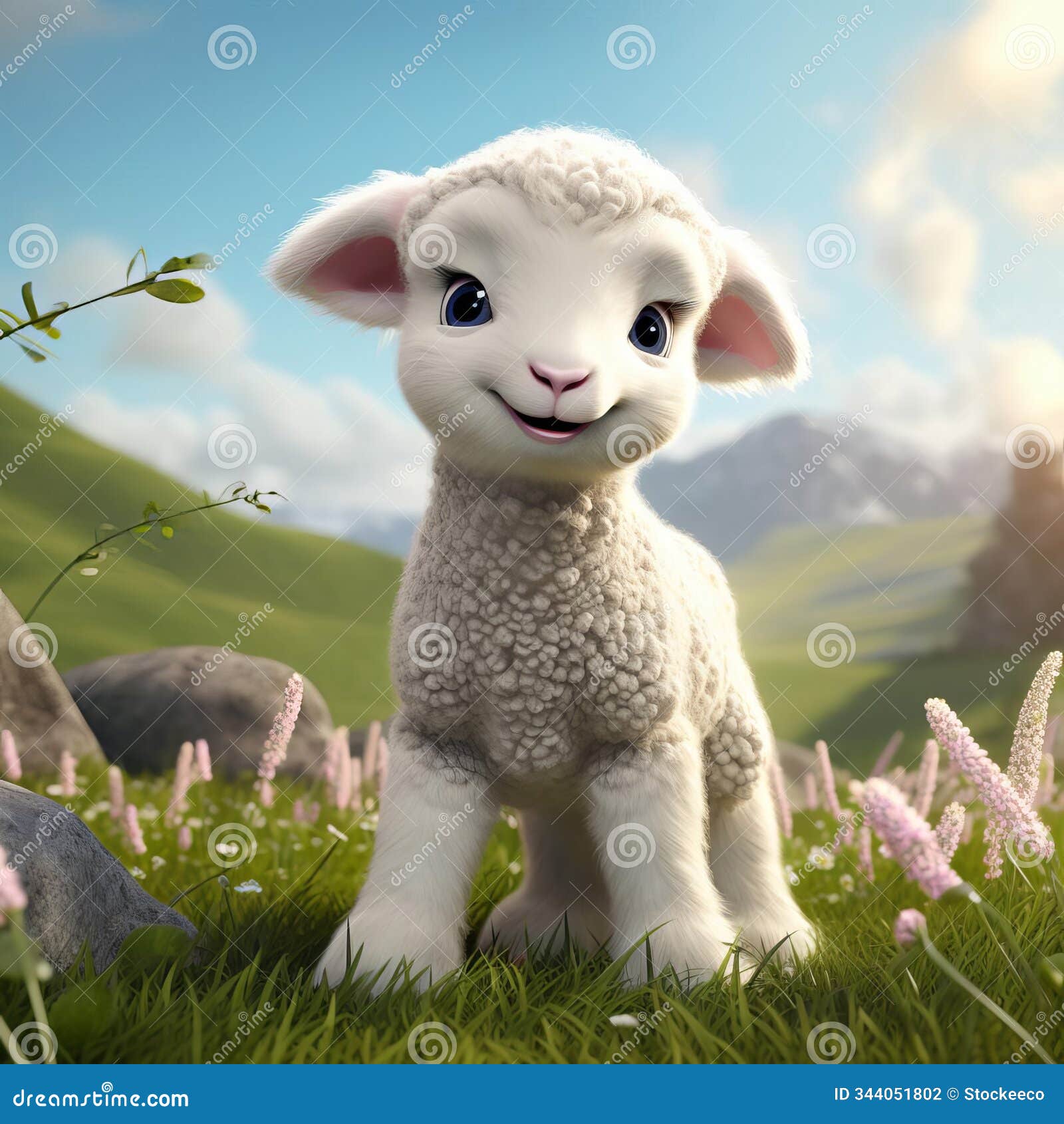 Creating Realistic 3d Lamb Clipart with Advanced Rendering Stock ...
