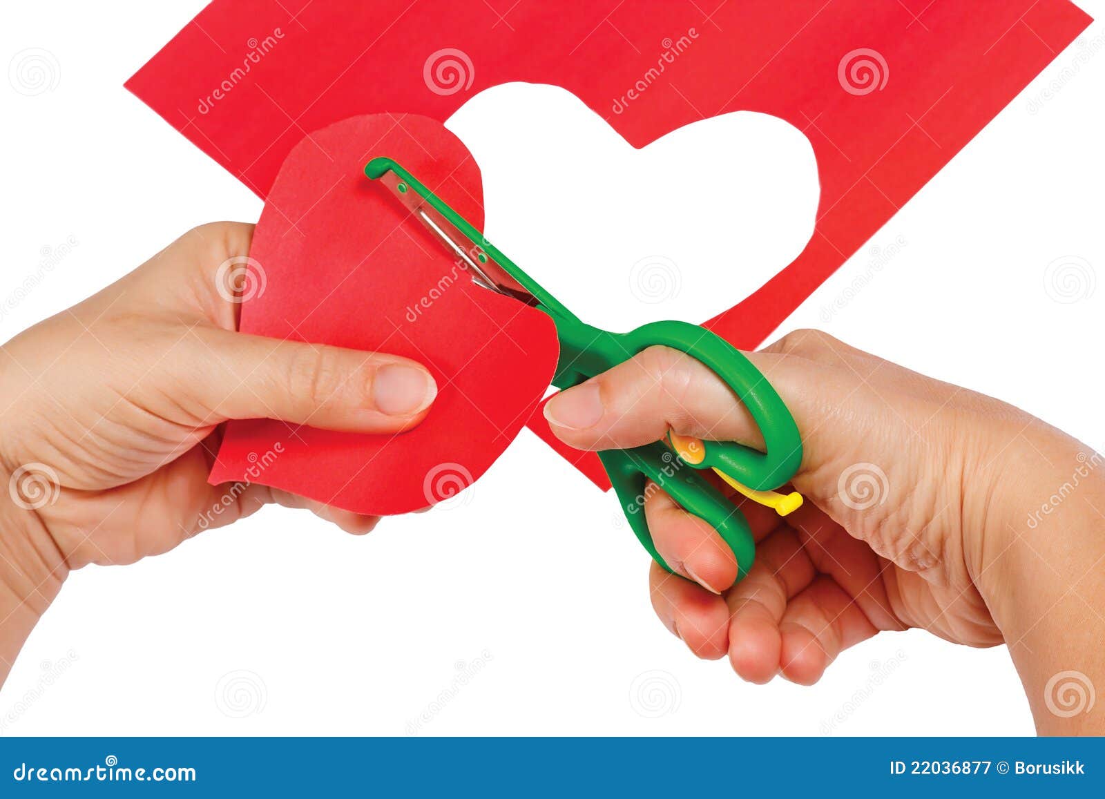Creating Red Heart of Colored Paper Stock Image - Image of creation ...