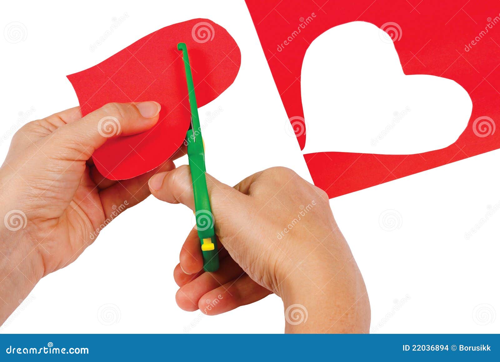 Creating Red Heart of Colored Paper Stock Photo - Image of creation ...