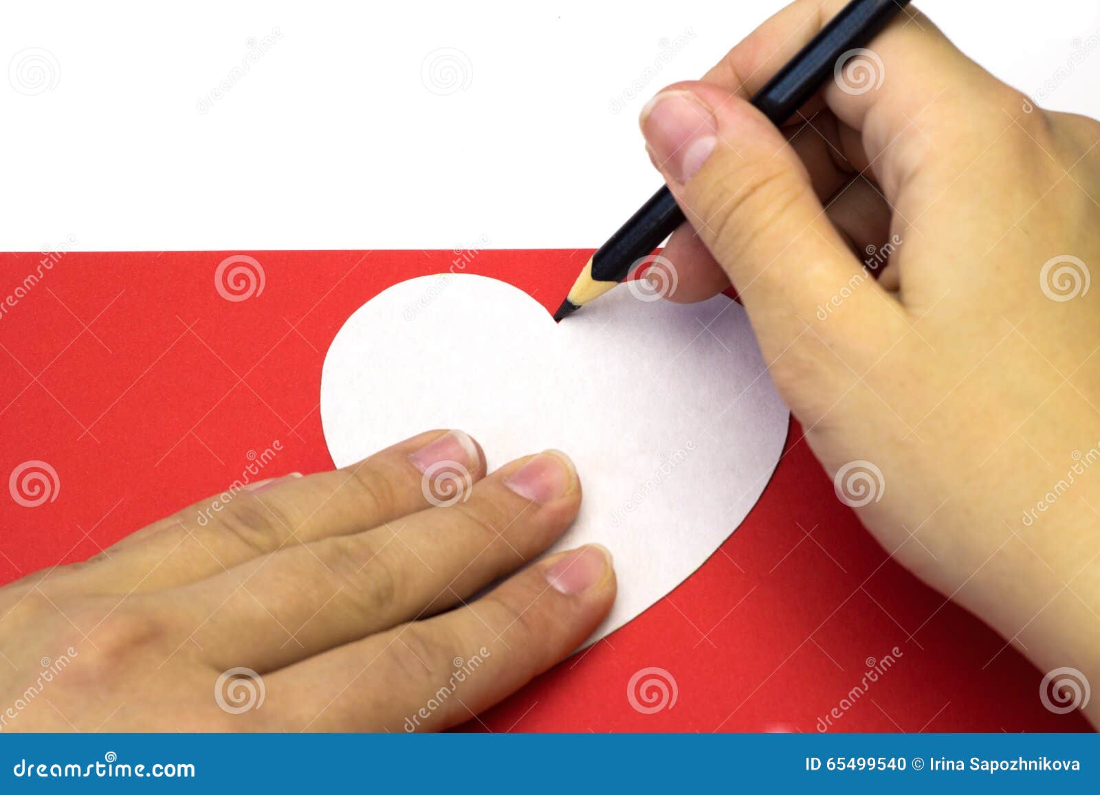 Creating Red Heart of Colored Paper Pattern Stock Photo - Image of life ...