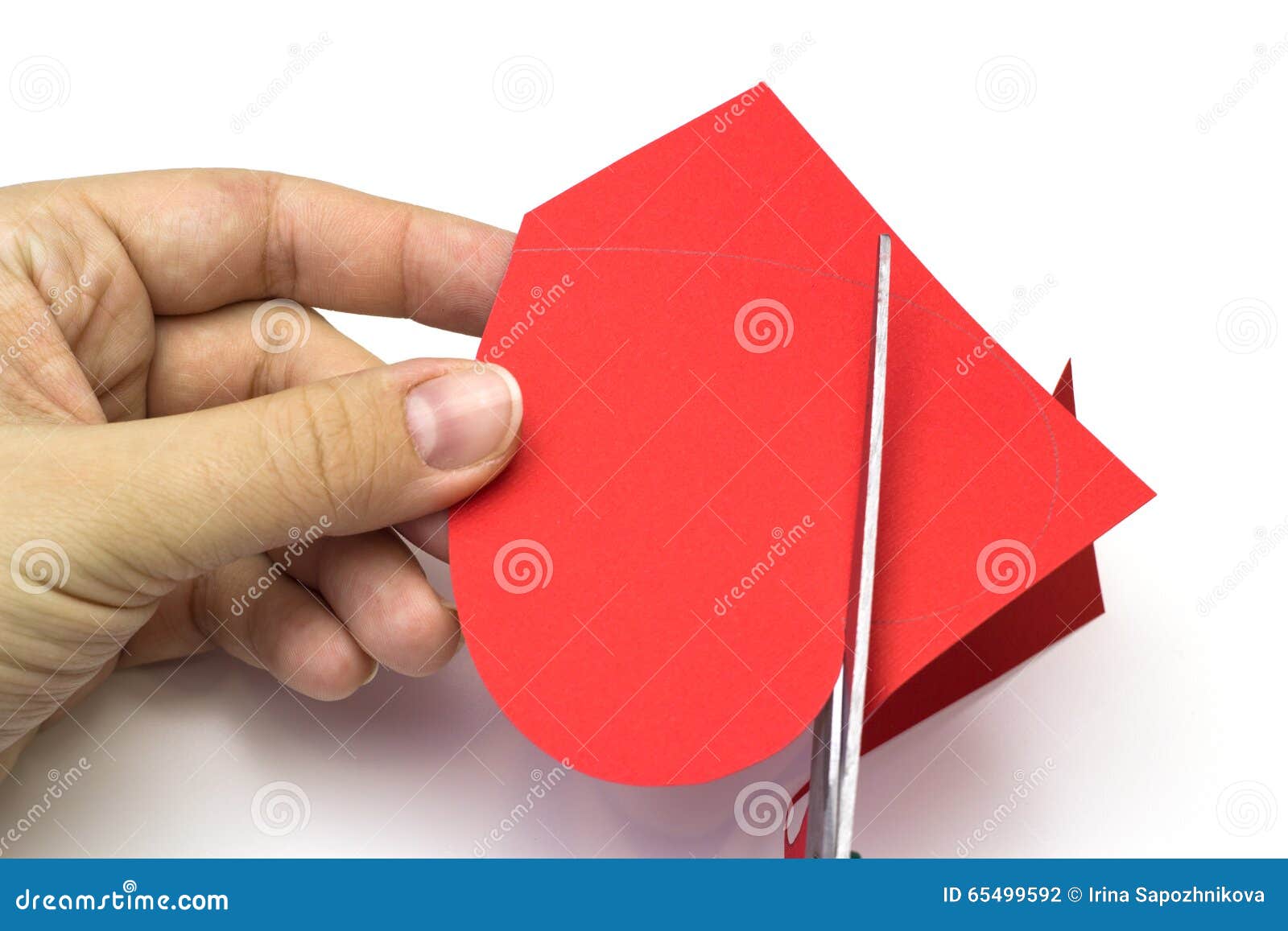 Creating Red Heart of Colored Paper Pattern Stock Photo - Image of ...