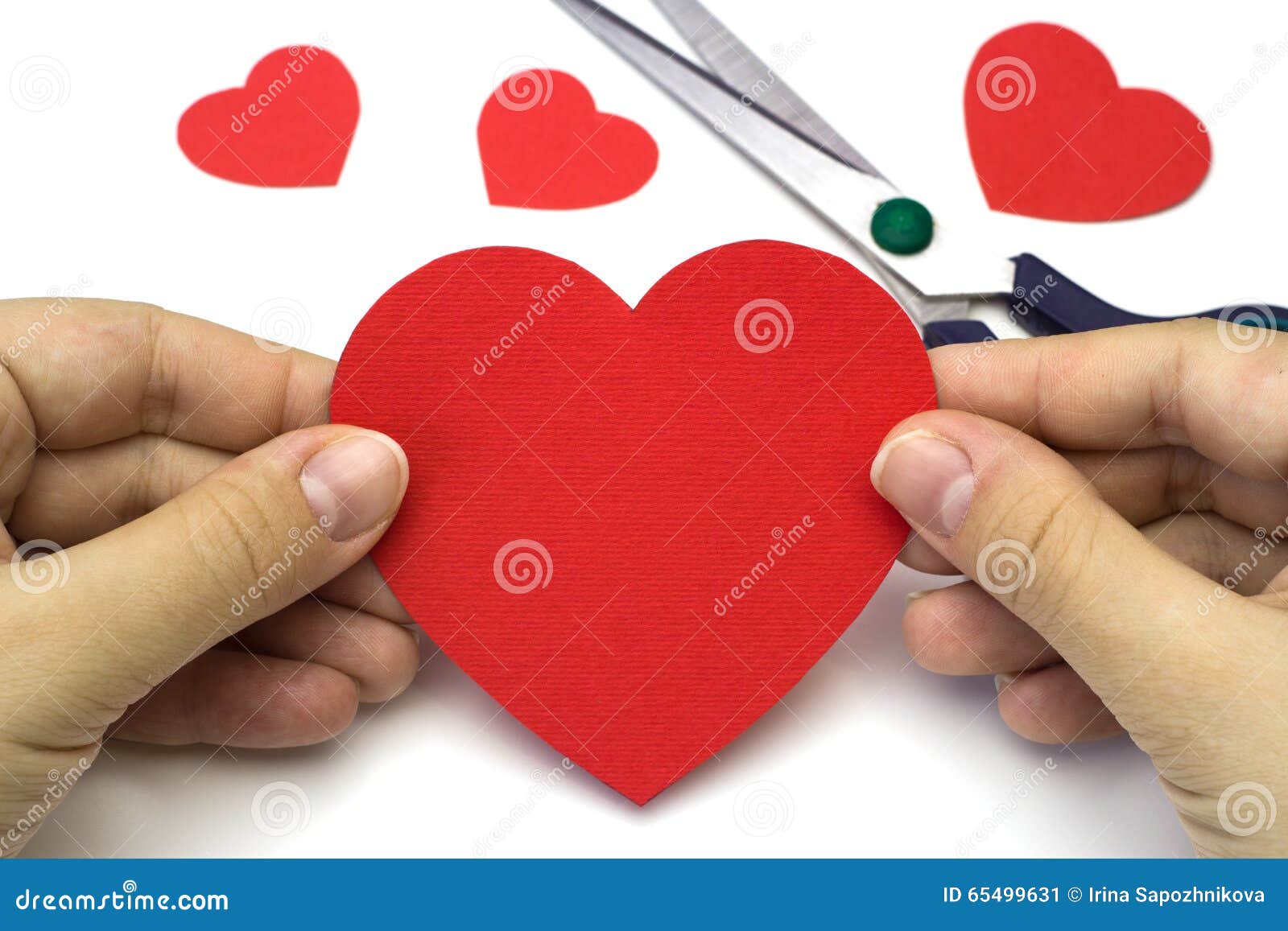Creating Red Heart of Colored Paper Pattern Stock Image - Image of ...