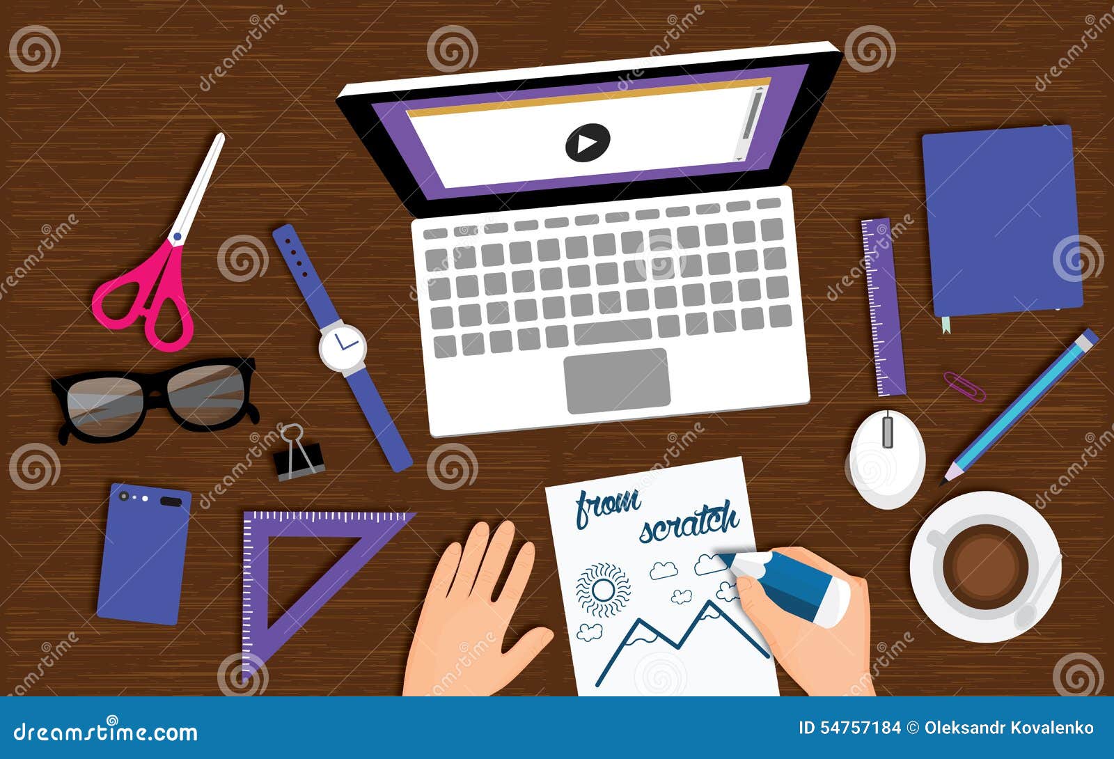 Creating from Scratch Illustration Stock Vector - Illustration of ...