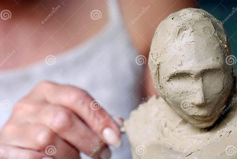 Creating Sculpture stock image. Image of creating, clay - 5406449