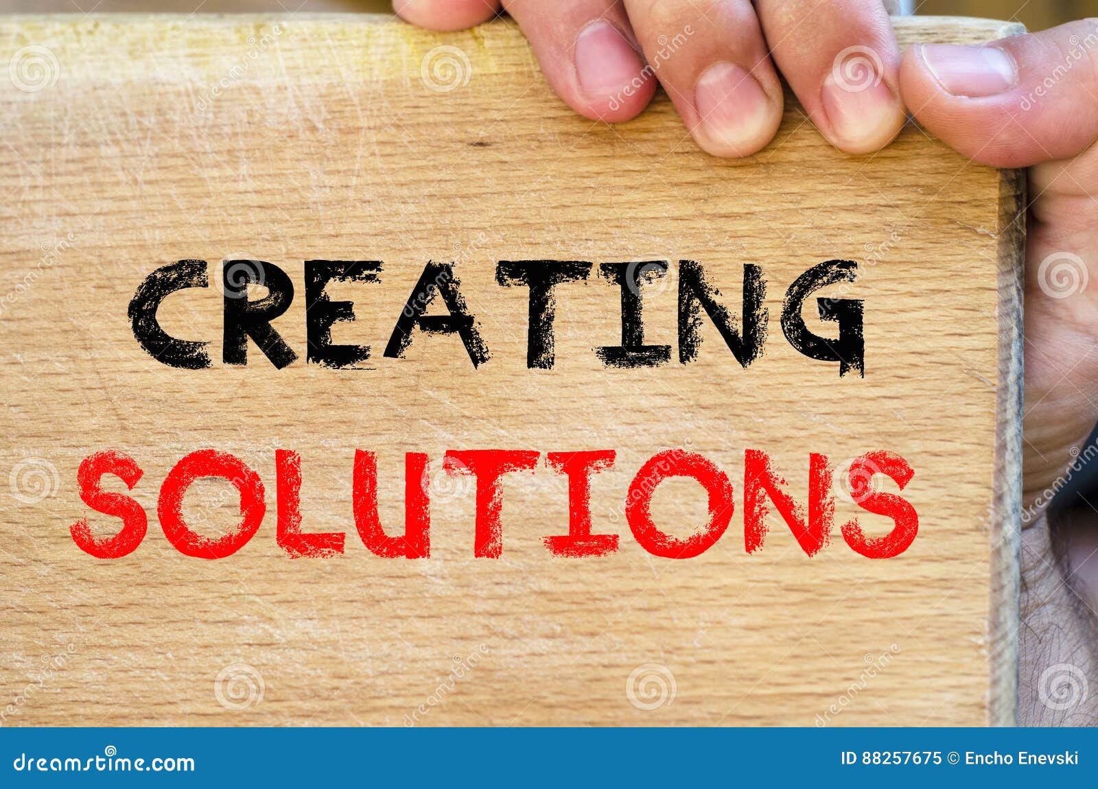 Creating Solutions Text Concept Stock Image - Image of plan, concept ...