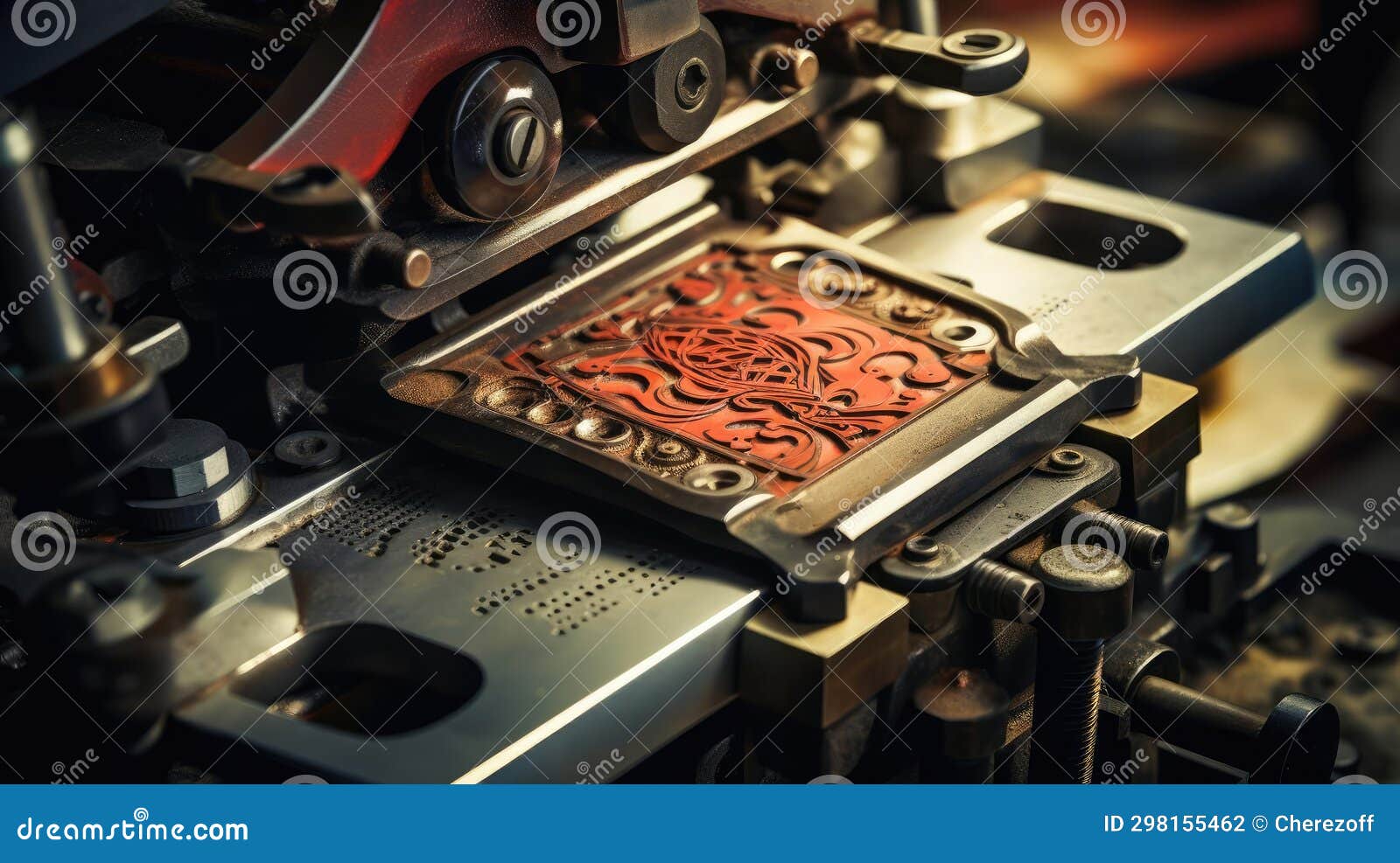 Creating Stamping Parts on a Machine Stock Illustration - Illustration ...