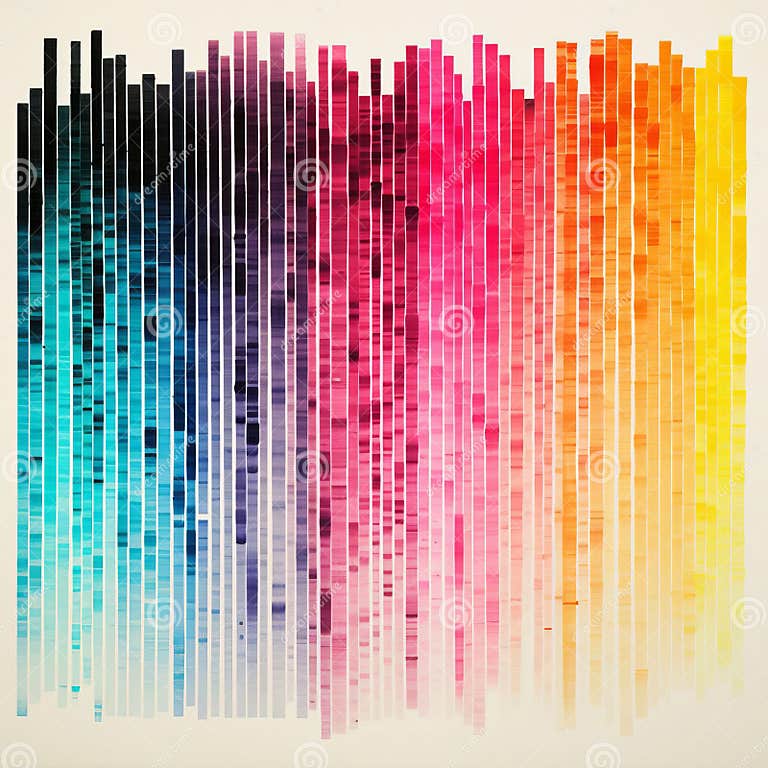 Creating a Unique Barcode-inspired Color Gradient Artwork Design Stock ...