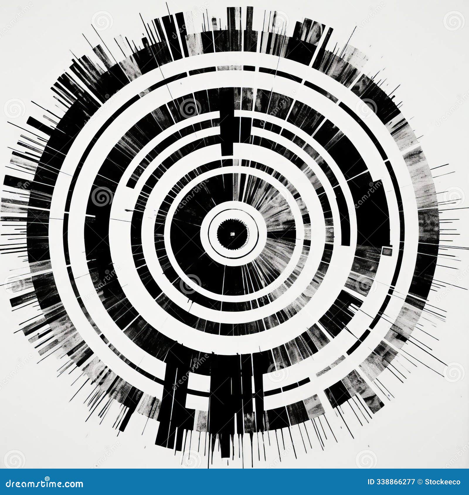 Creating a Unique Bullseye Image with Barcode Lines on Paper Stock ...