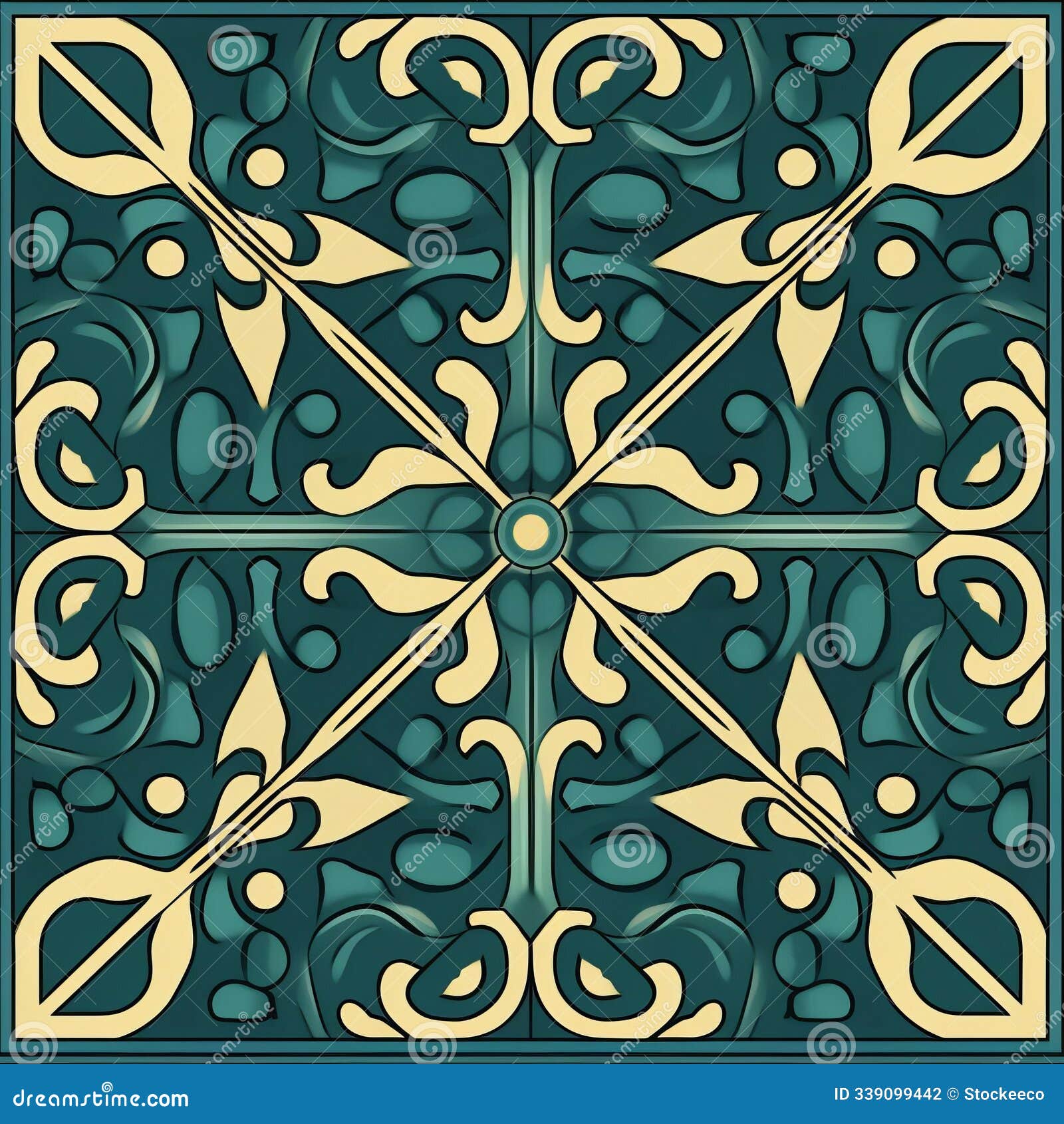 Traditional Moorish Arab Geometry Tangled Entwined Pattern. Vector ...