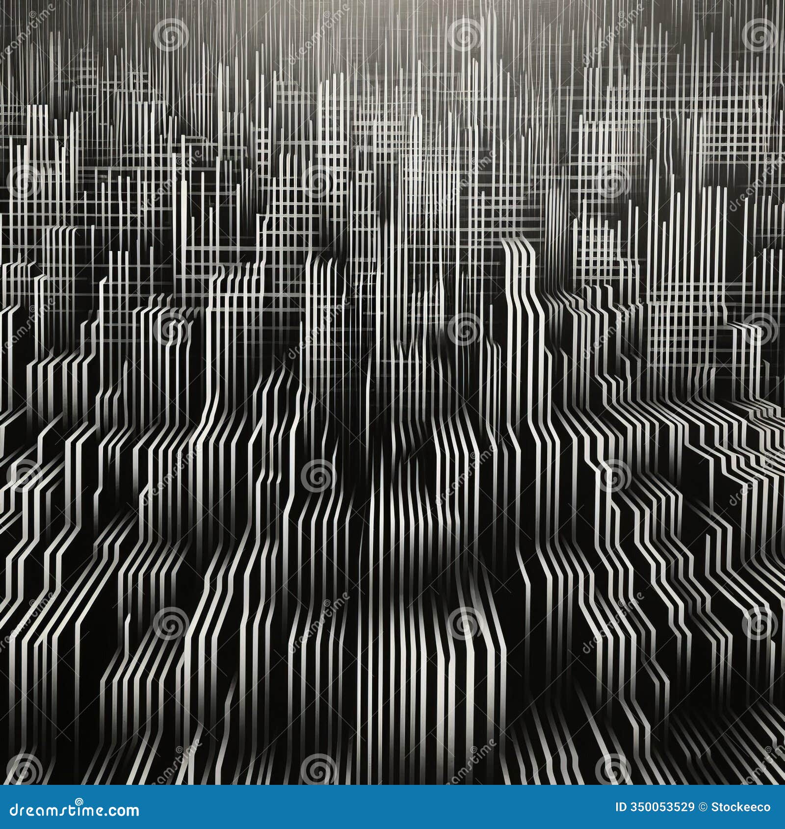 Creating Unique Wavey Barcode Art with Black and White Ink Stock ...