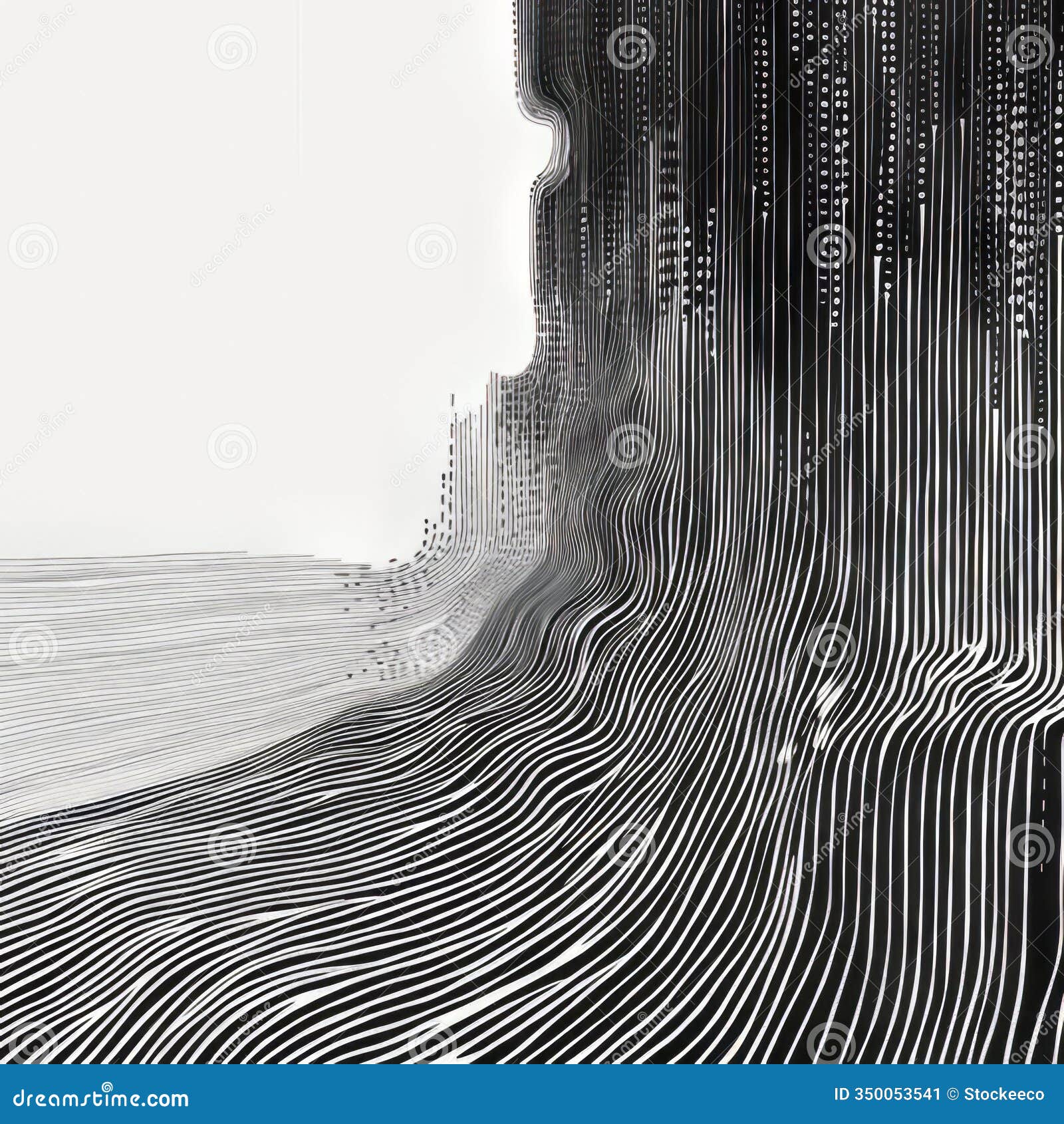 Creating Wavey Barcode Art with Black and White Ink Stock Illustration ...