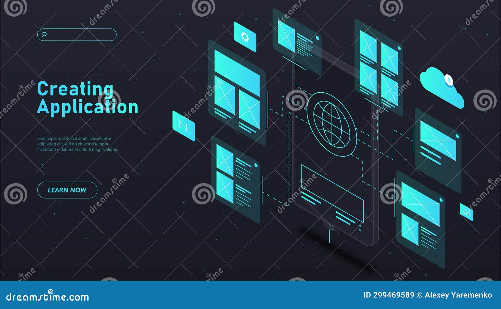 Creating Web Application Black Poster Vector Stock Illustration ... Creating Web Application Black Poster Vector Stock Illustration ...