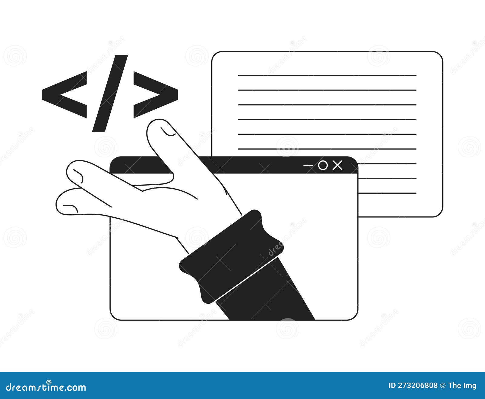 Creating Website Script Black and White Concept Vector Spot ...