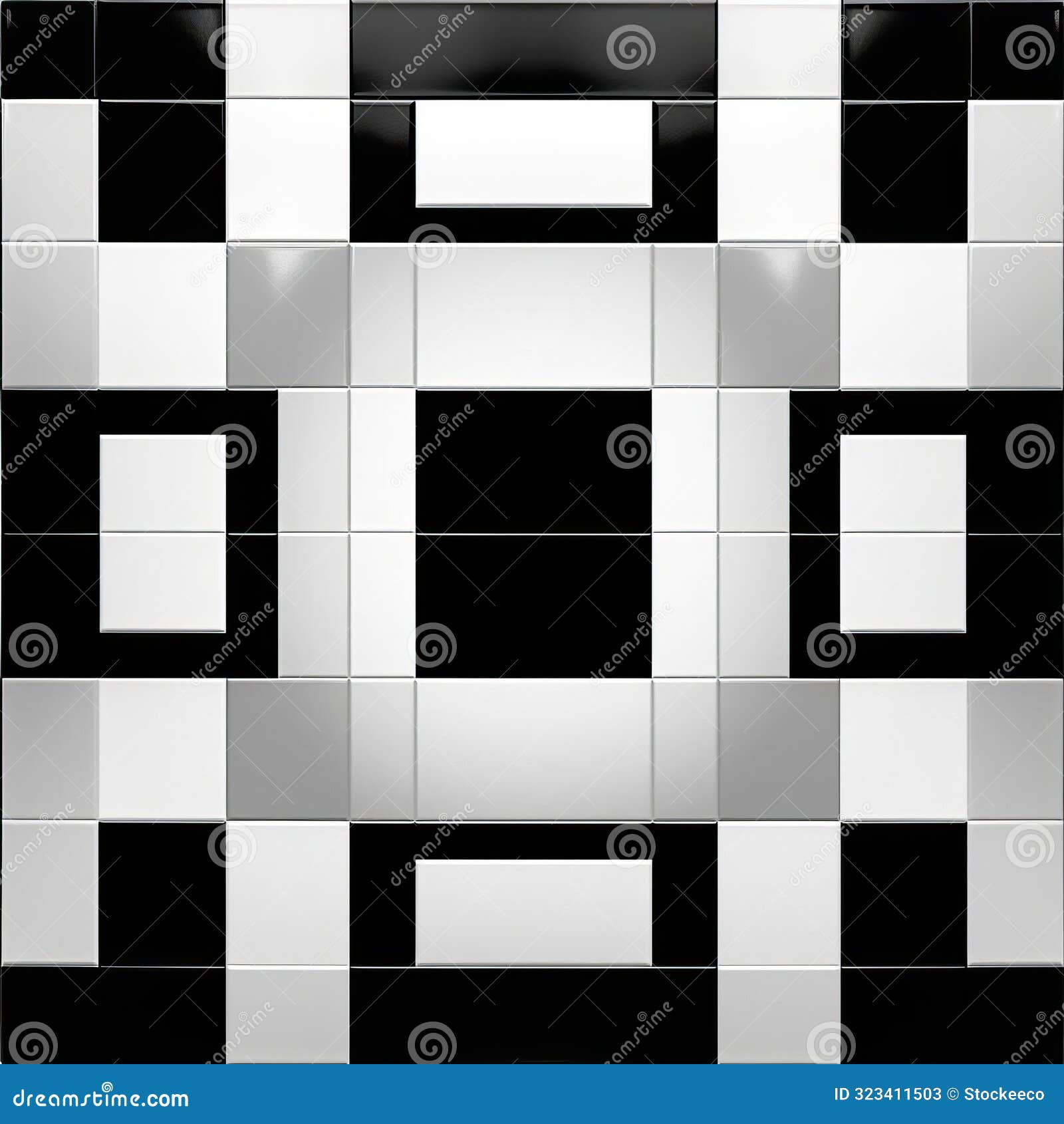 Alternating Black And White Cut Rounded Squares Cartoon Vector ...