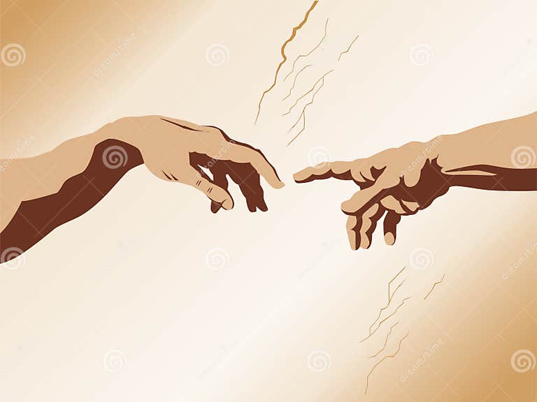 Creation of Adam replica stock vector. Illustration of reaching - 4719450