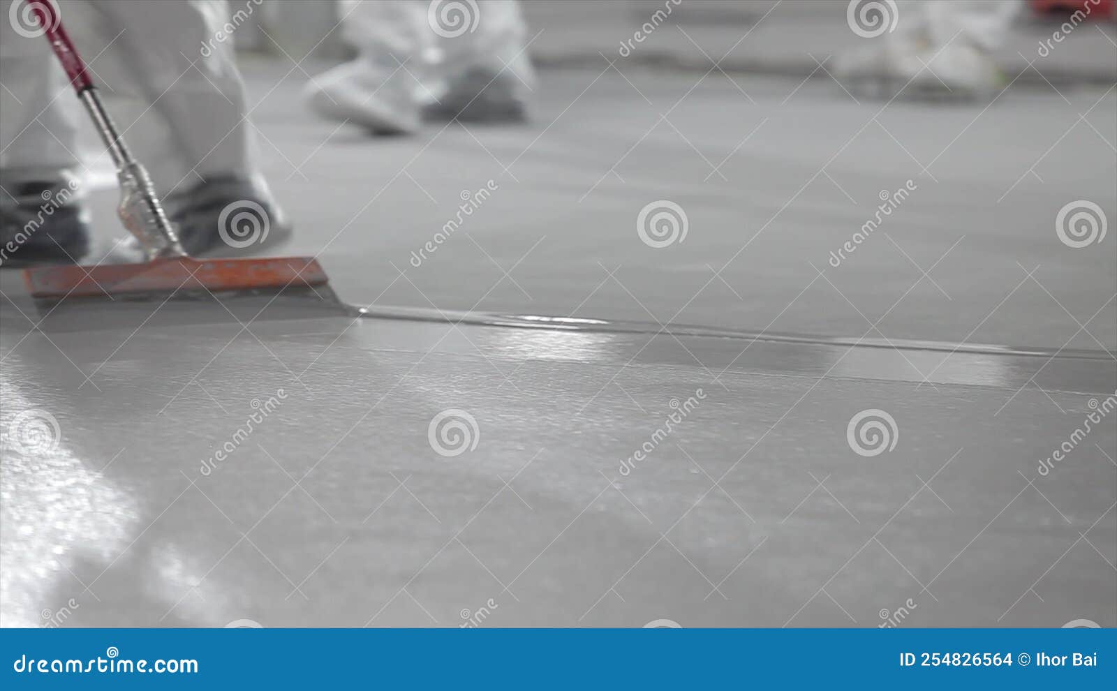 Creation of a Cement Polymer Floor. Builders Make a Polymer Floor in ...