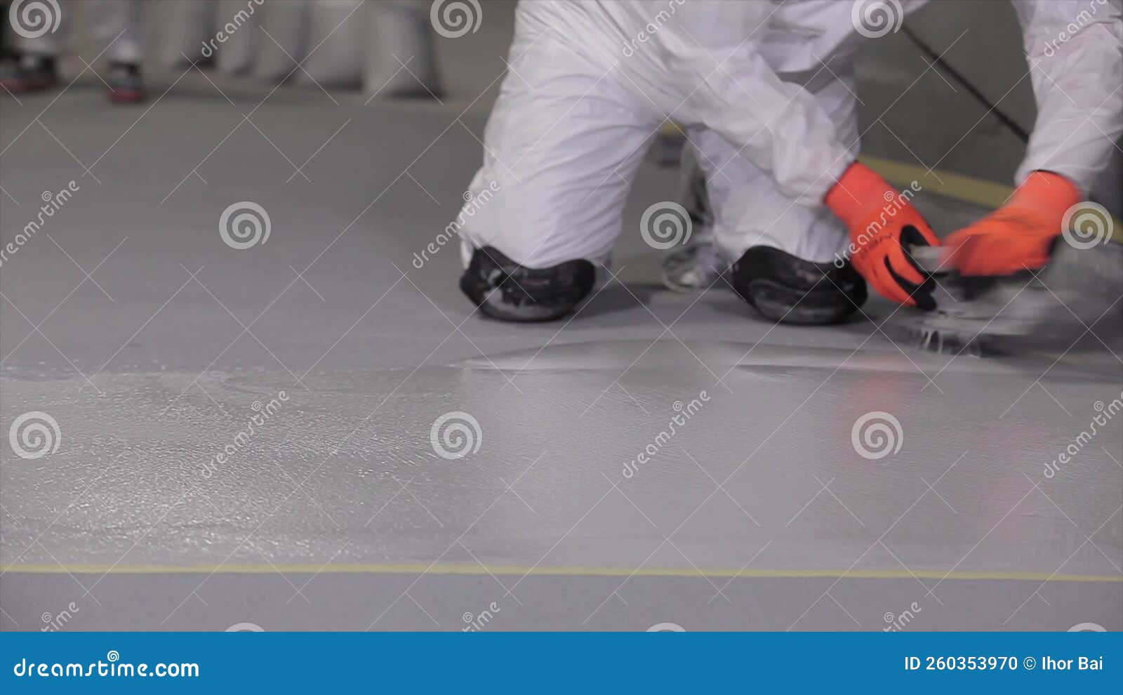 Creation of a Cement Polymer Floor. Builders Make a Polymer Floor in ...