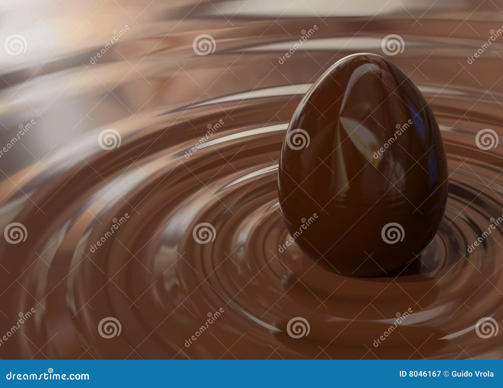 Creation of the Chocolate Egg Stock Illustration - Illustration of milk ...