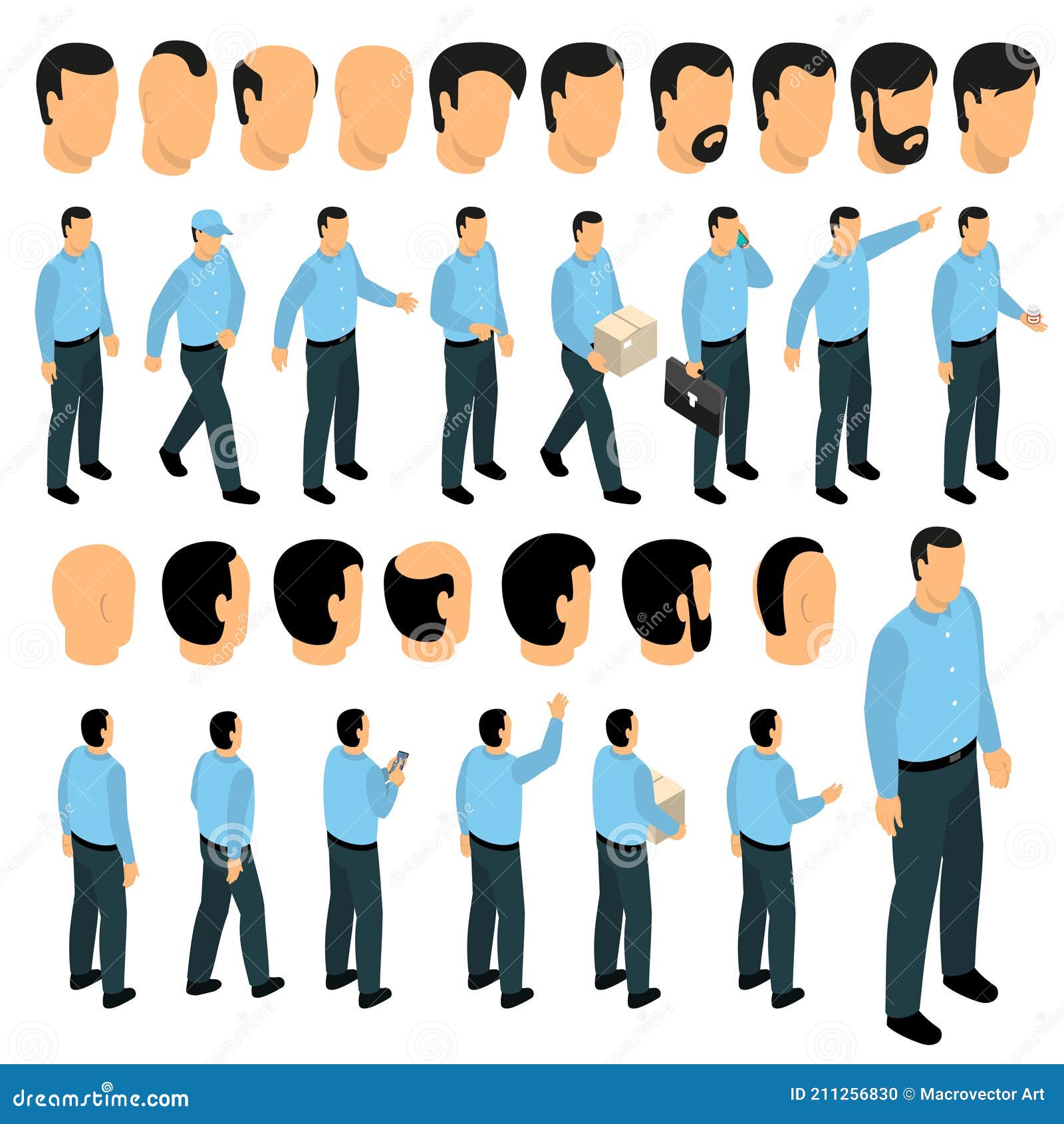 Creation Constructor Male Set Stock Vector - Illustration of elements ...