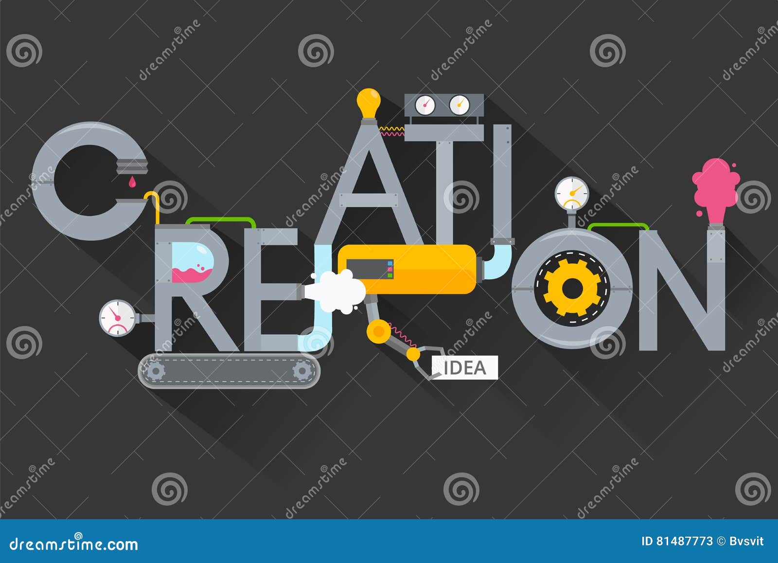 The Creation of Creative Ideas.Creative Process.Development Production ...