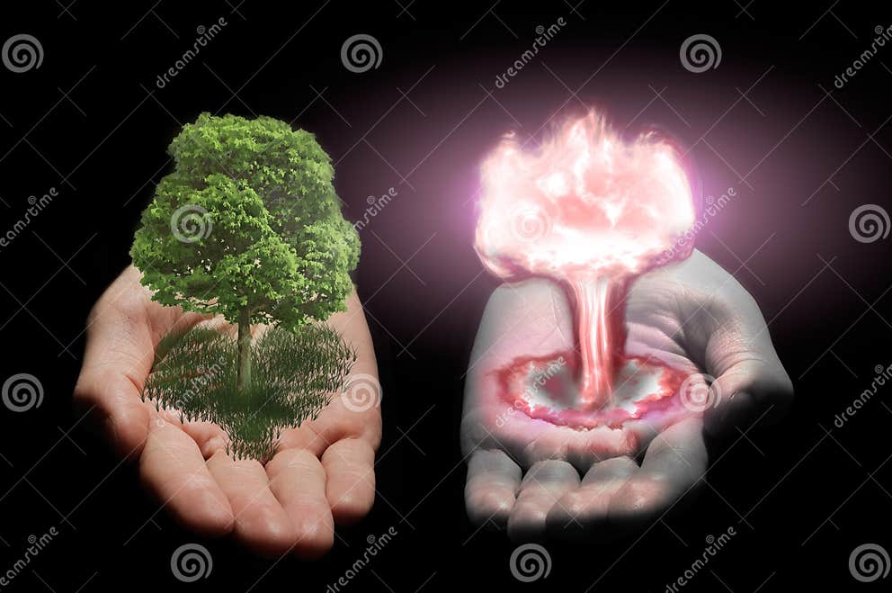 Creation and destruction stock photo. Image of green, forces - 8957548