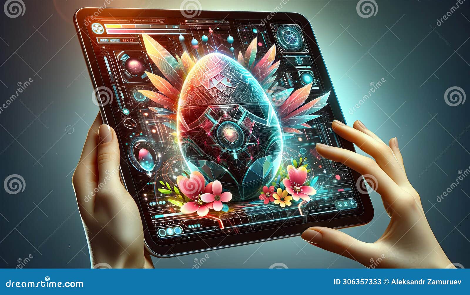 Creation of Digital Easter Eggs. Digital Art Easter Design. Easter ...