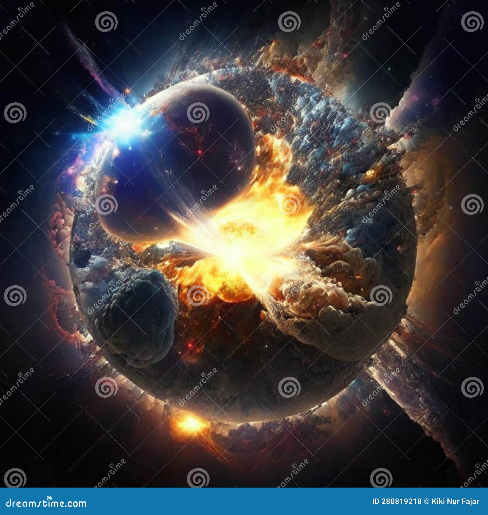 The Creation of Earth Space Illustration Stock Illustration ...