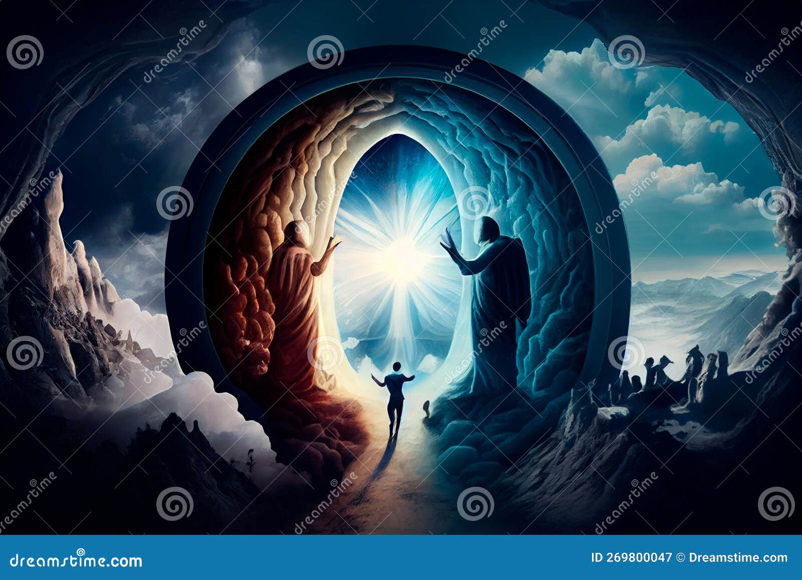 Creation of Heaven and Earth . Generative AI Stock Illustration ...